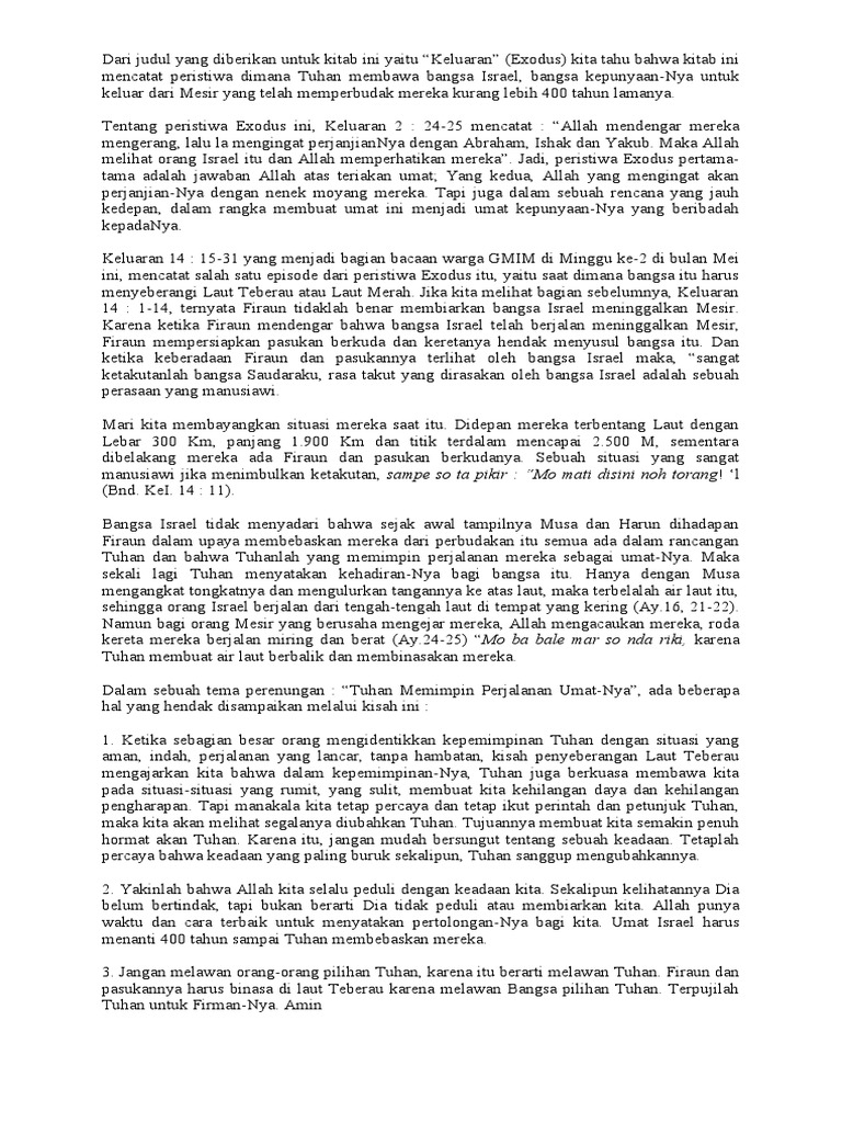 Musa dan Penyeberangan Laut Teberau | PDF | Sejarah