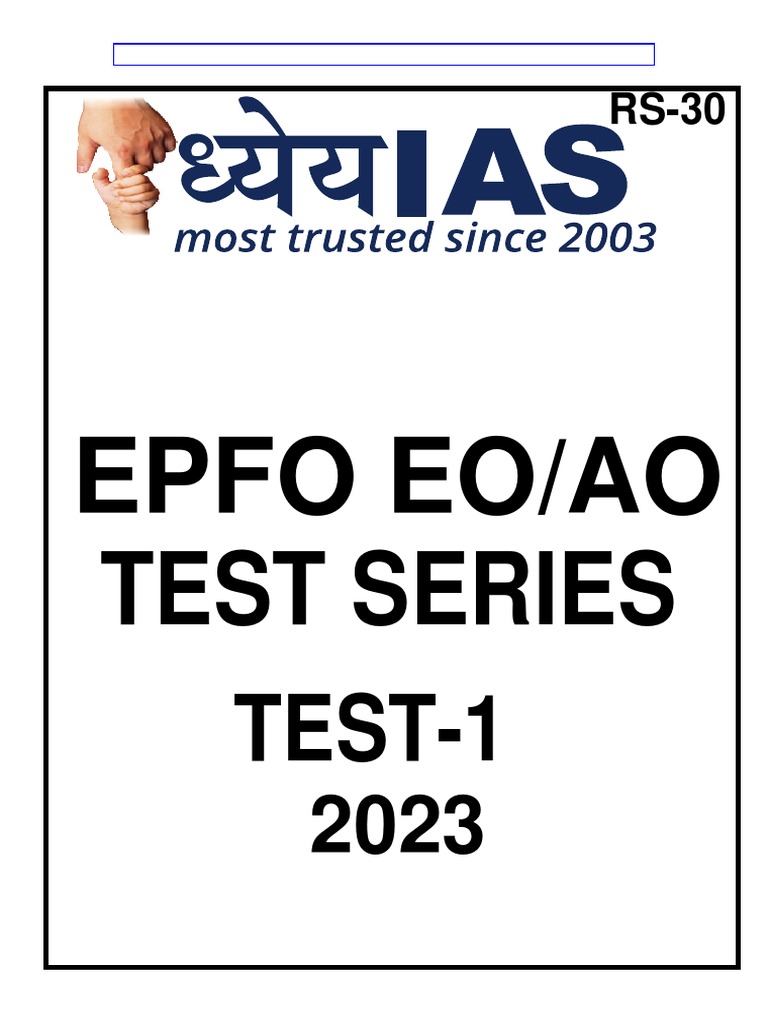 Epfo Test 1 Dhyeya | PDF