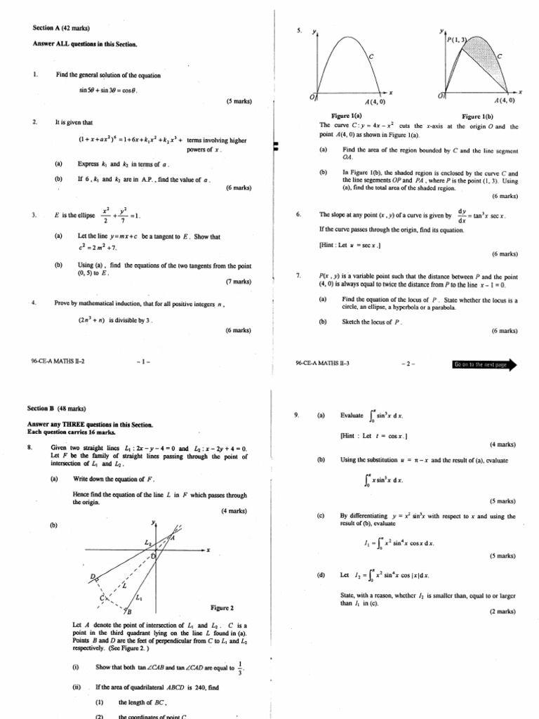 Add Maths 1996 Paper 2 | PDF