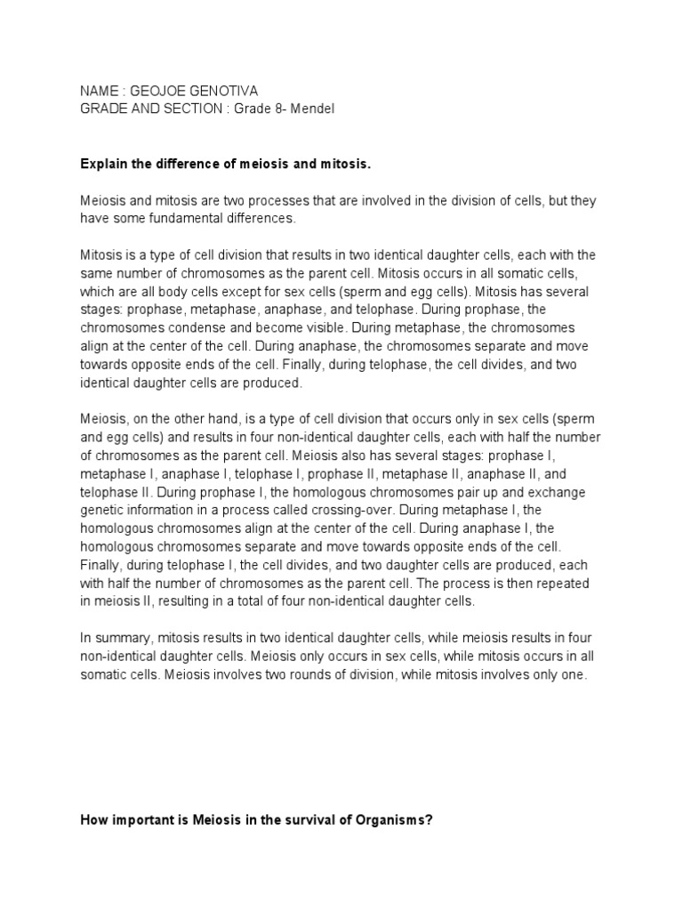 Scitech 2 | PDF | Meiosis | Mitosis