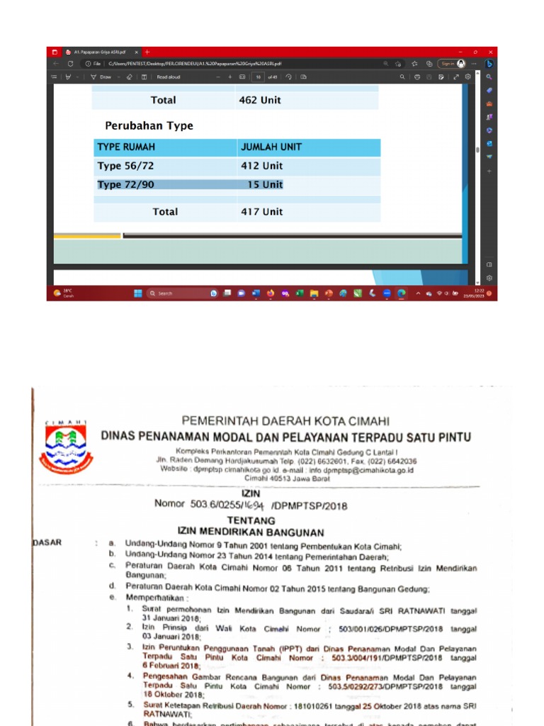 Rencana Aququsi Imb Rab Dan Gambar Kerja Perumahan Cimahi | PDF | Griya ...