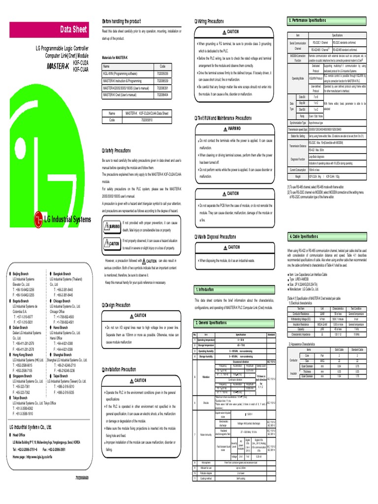 k3fCU2A Sheet | PDF | Programmable Logic Controller | Information And Communications Technology
