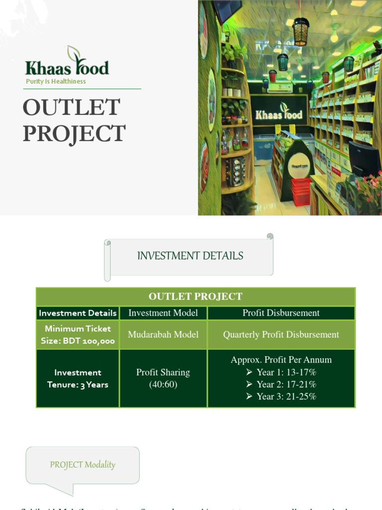 Khaas Food Outlet Investment Guide | PDF | Investing | Banks