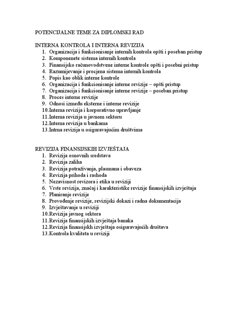 Teme Za Diplomski-1 | PDF