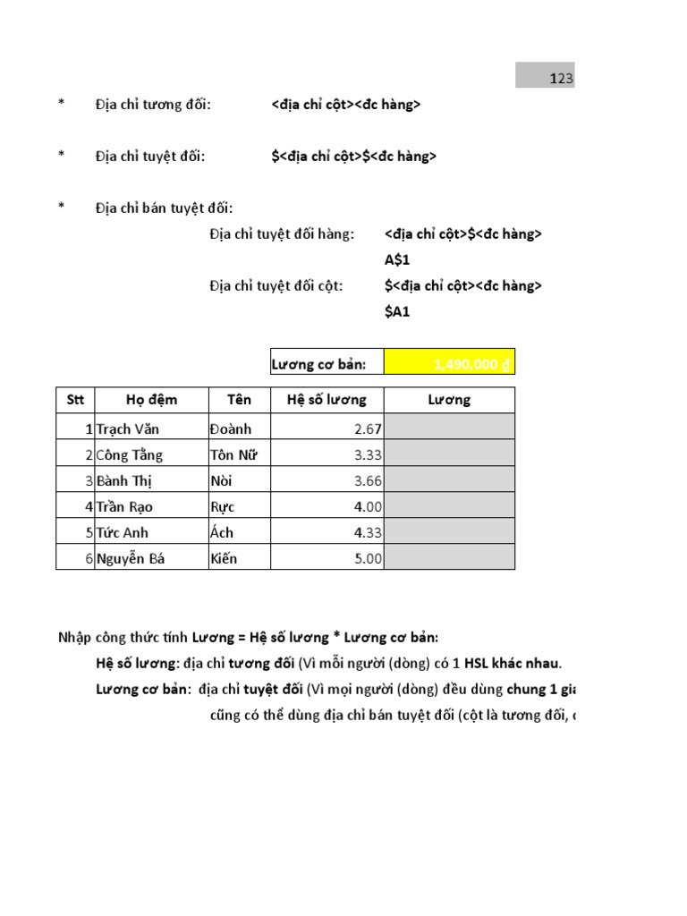S D NG Công TH C Trong Excel | PDF