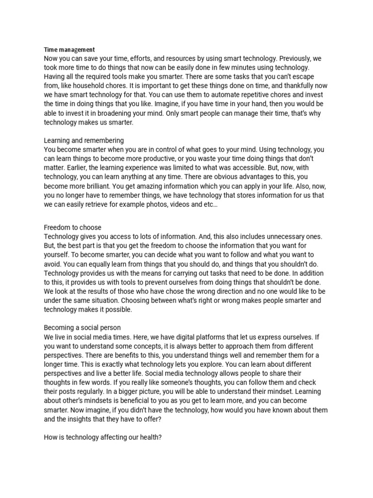 Technology Is Making Us Smarter | PDF | Social Media | Popular Culture ...