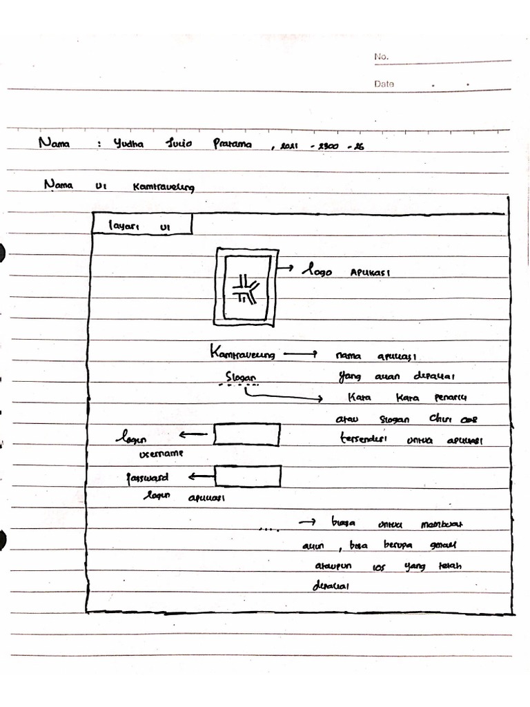Yudha Julio - 2021230026 - Sketsa UI (Kamtr | PDF
