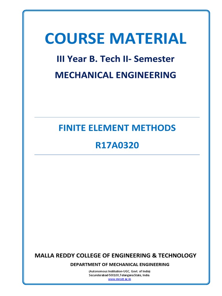 Finite Element Methods | PDF | Matrix (Mathematics) | Finite Element Method