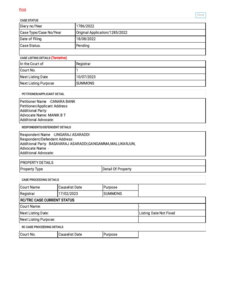 Https DRT - Gov.in Drtlive Misdetailreport - PHP No MjkwMTIwMDE3ODYyMDIyL2JhbmdhbG9yZTI | PDF