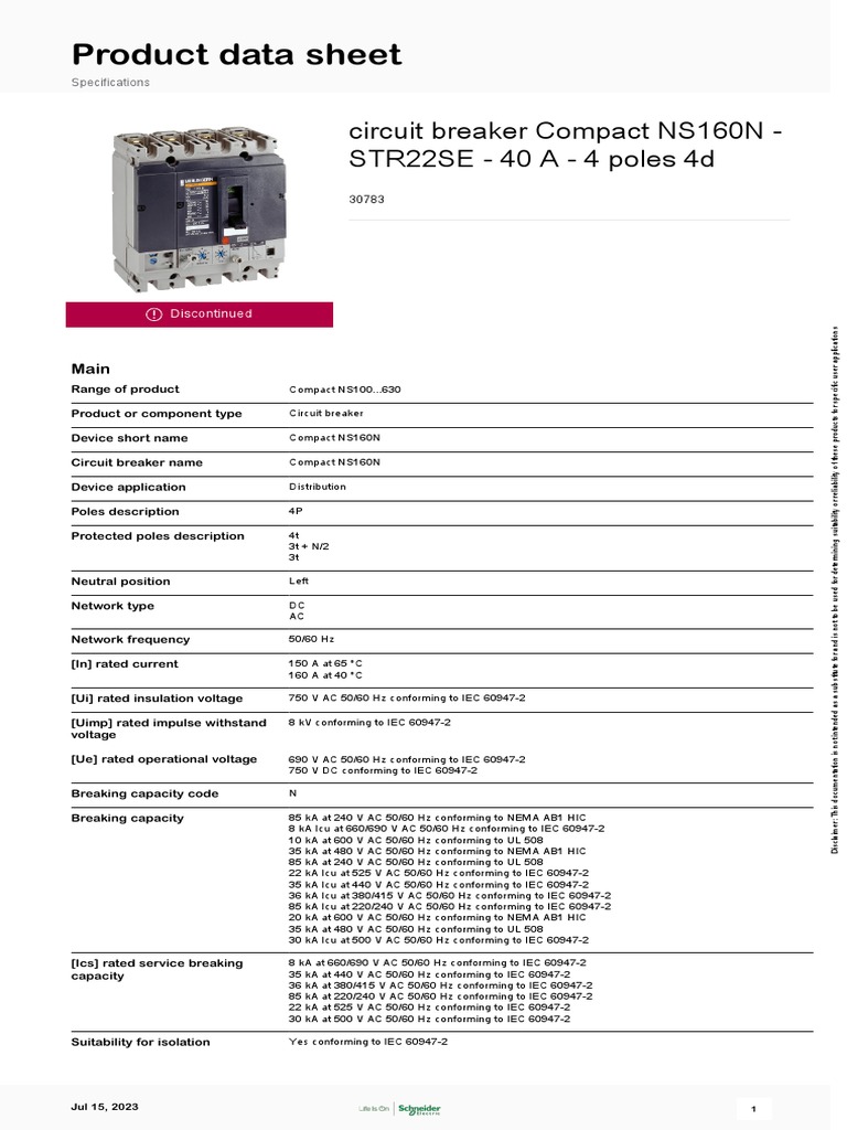 Compact NS - 630A - 30783 | PDF | Alternating Current | Electrical Network