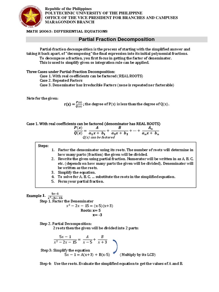 Partial Fraction Decomposition | PDF | Factorization | Mathematical Objects