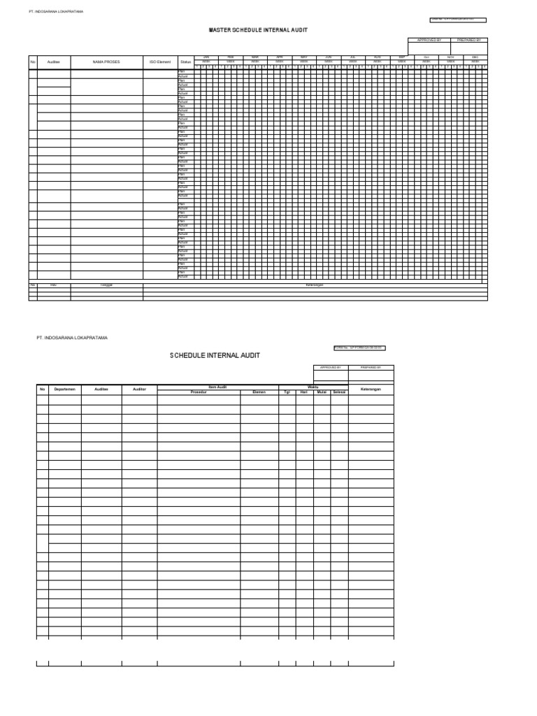 Jadwal Audit Internal Pt Ilp 2023 Pdf