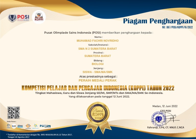 Sertifikat Posi 1673510229 | PDF