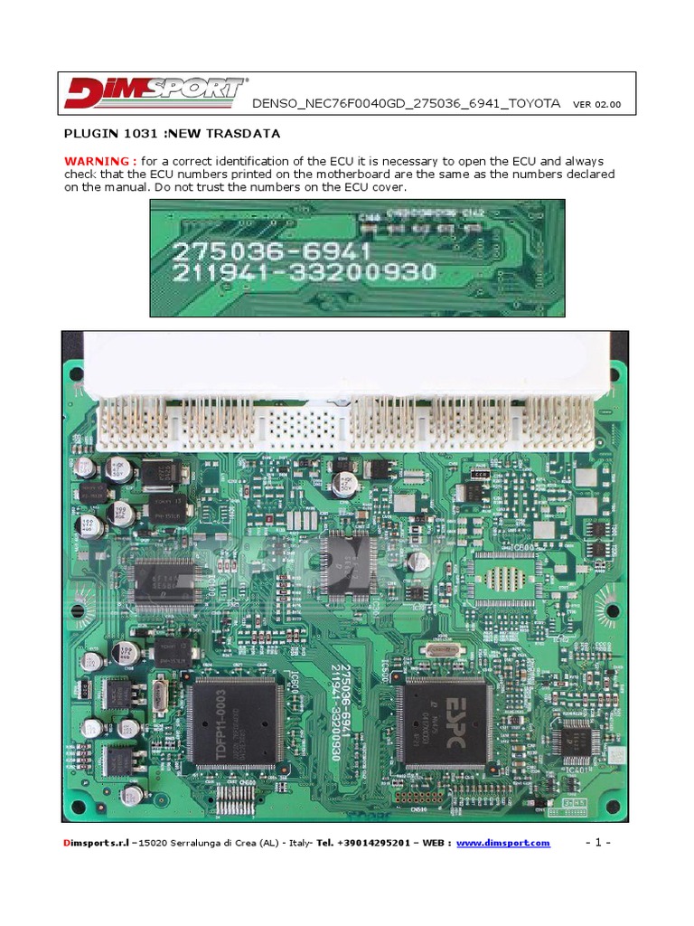 NT Denso Nec76f0040gd 275036 6941 Toyota 1033 | PDF | Electrical Connector | Electronics