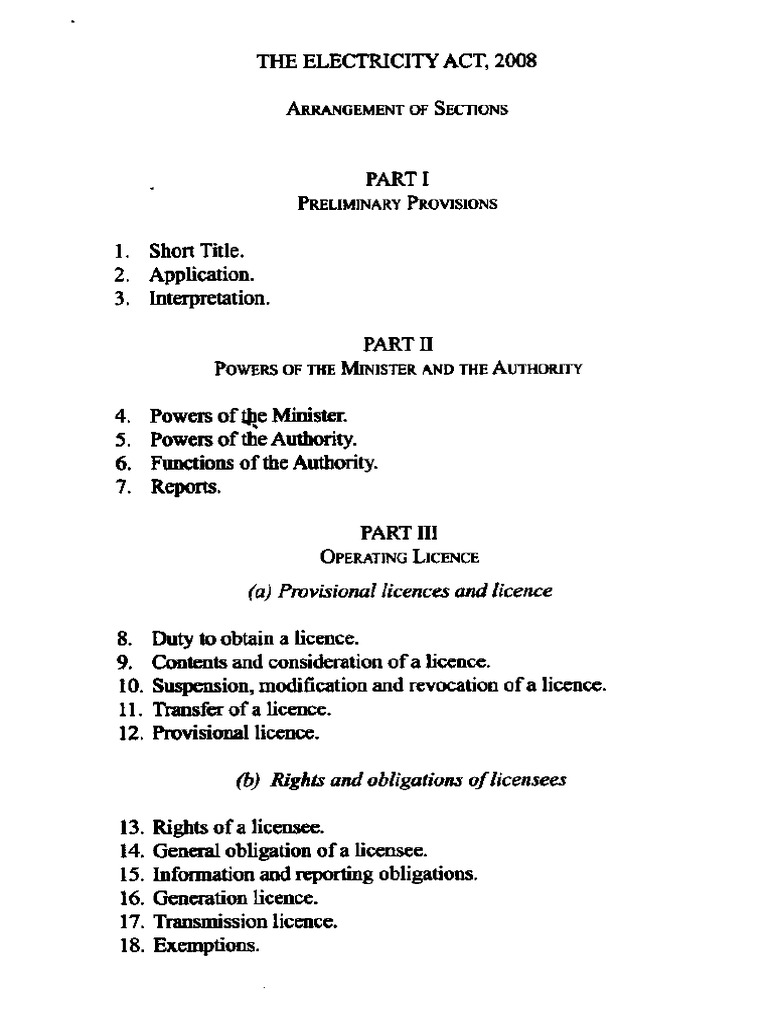 Electricity Act No 10 Of 2008 PDF