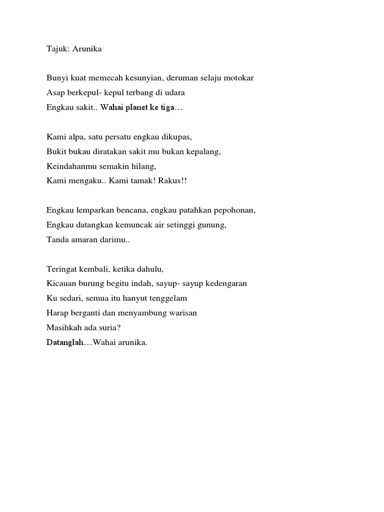 Puisi "Arunika" dan Maknanya | PDF | Puisi