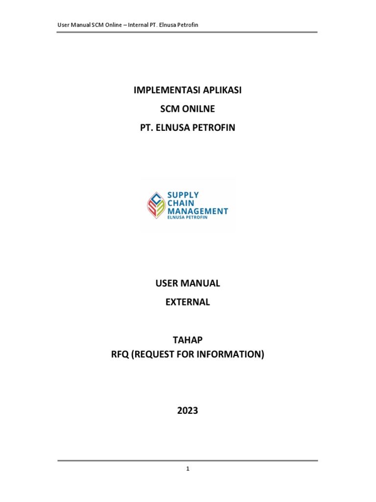 Panduan Penggunaan SCM Online Elnusa | PDF