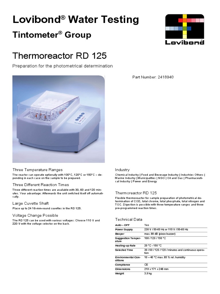Datasheet 2418940 - Thermoreactor RD 125 en | PDF | Physical Sciences ...