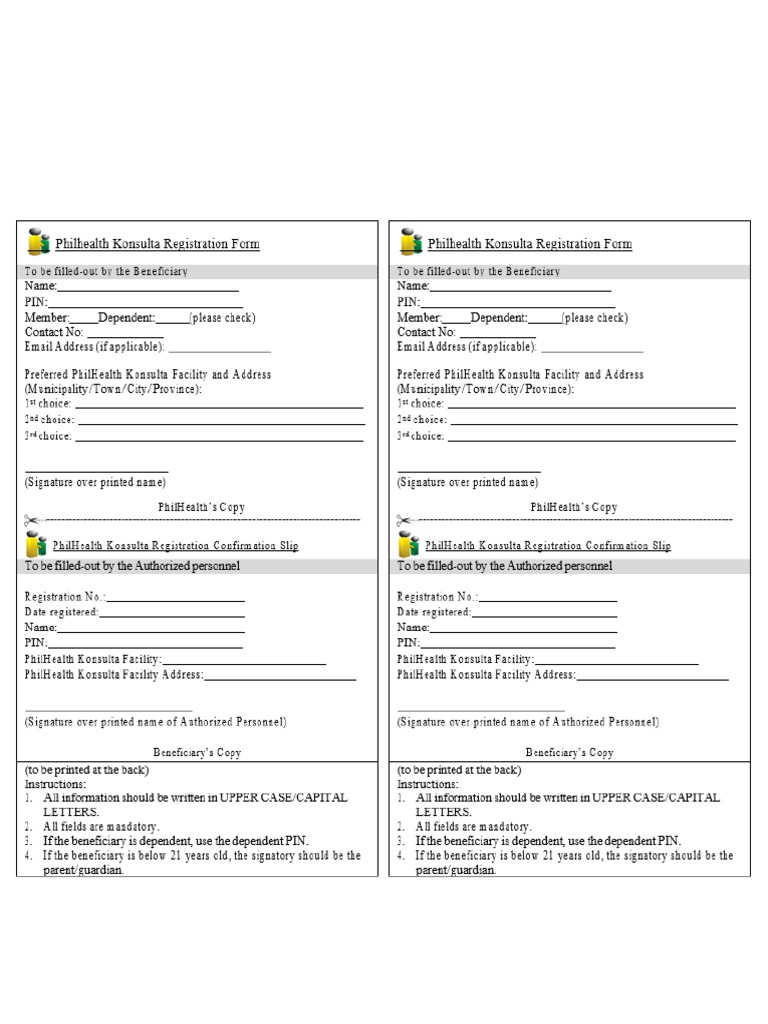 Philhealth Konsulta Form | PDF