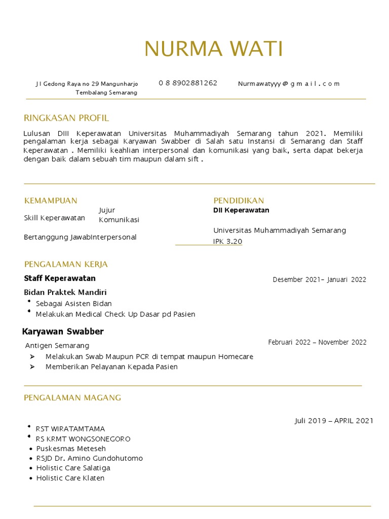 CV Nurma Wati NORMA AESTHETIC CLINIC . | PDF