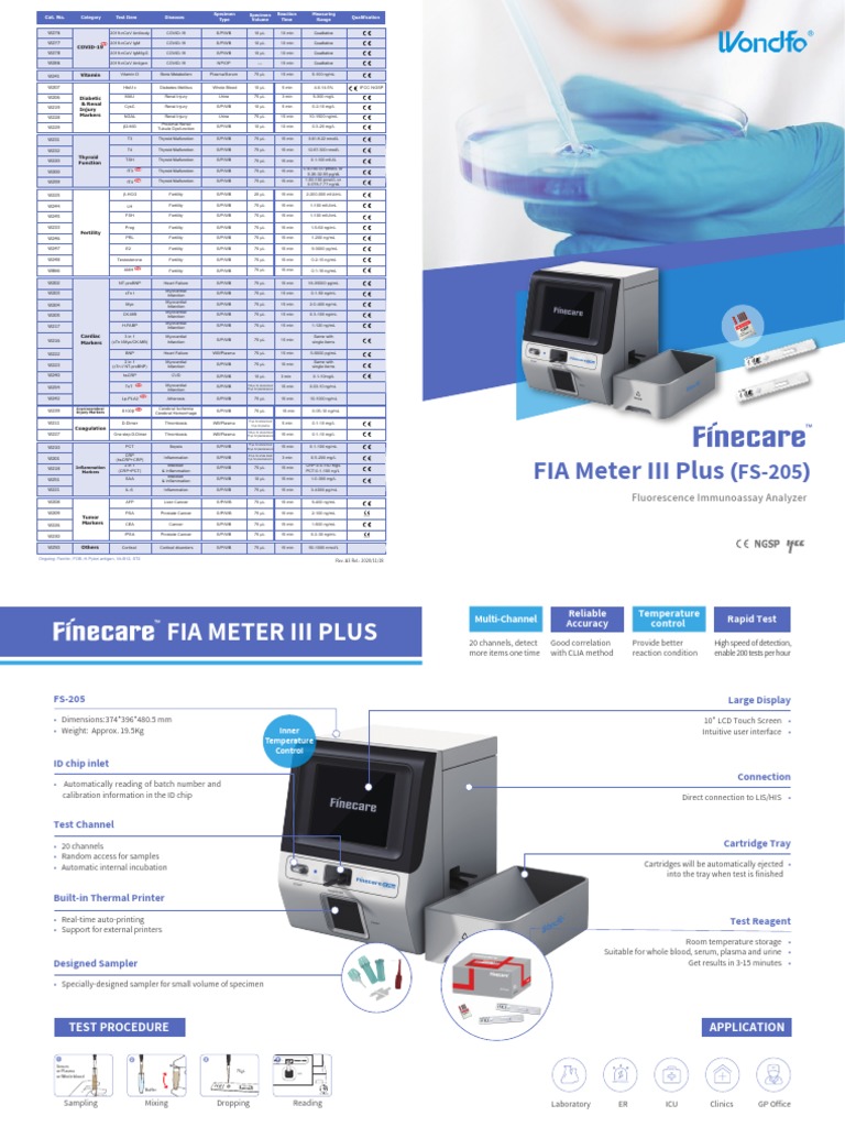 Flyer Finecare™ FIA Meter III Plus (FS 205) 2020 A3 | PDF | C Reactive ...