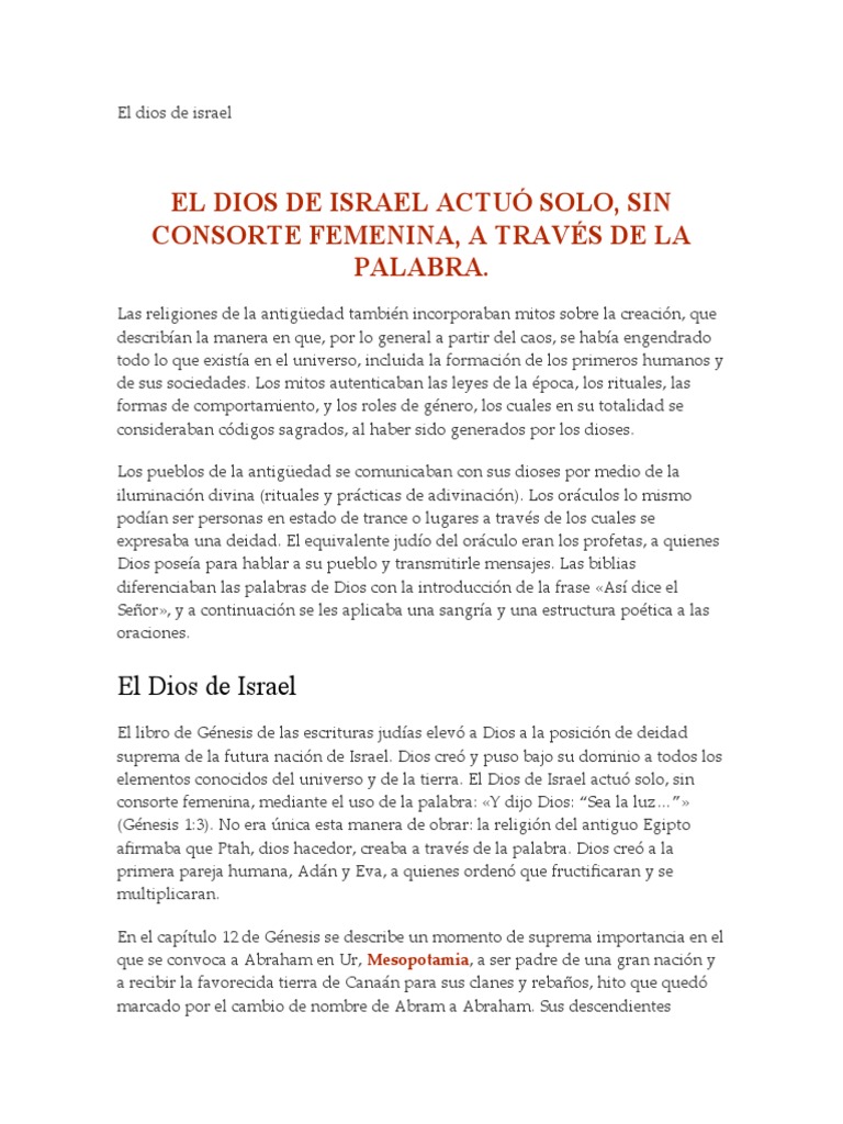El Dios de Israel | PDF | Abrahán | Dios