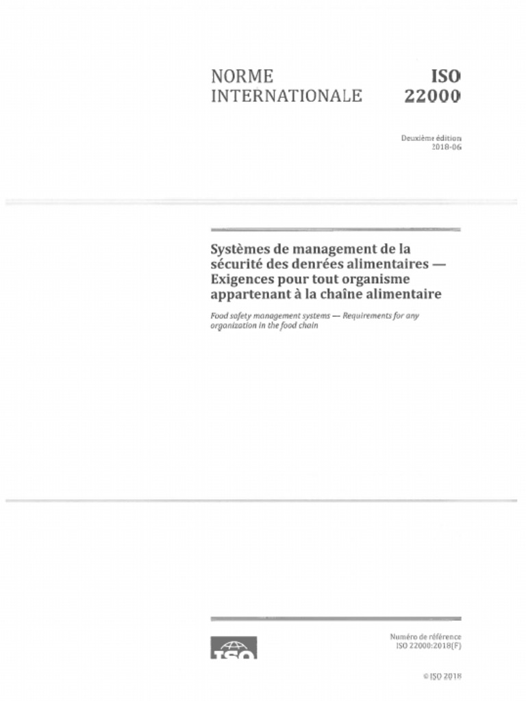 ISO 22000 2018 Français | PDF