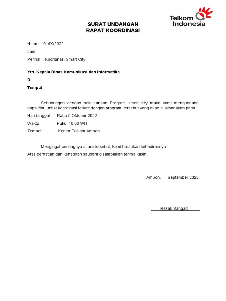 Surat PT TELKOM | PDF