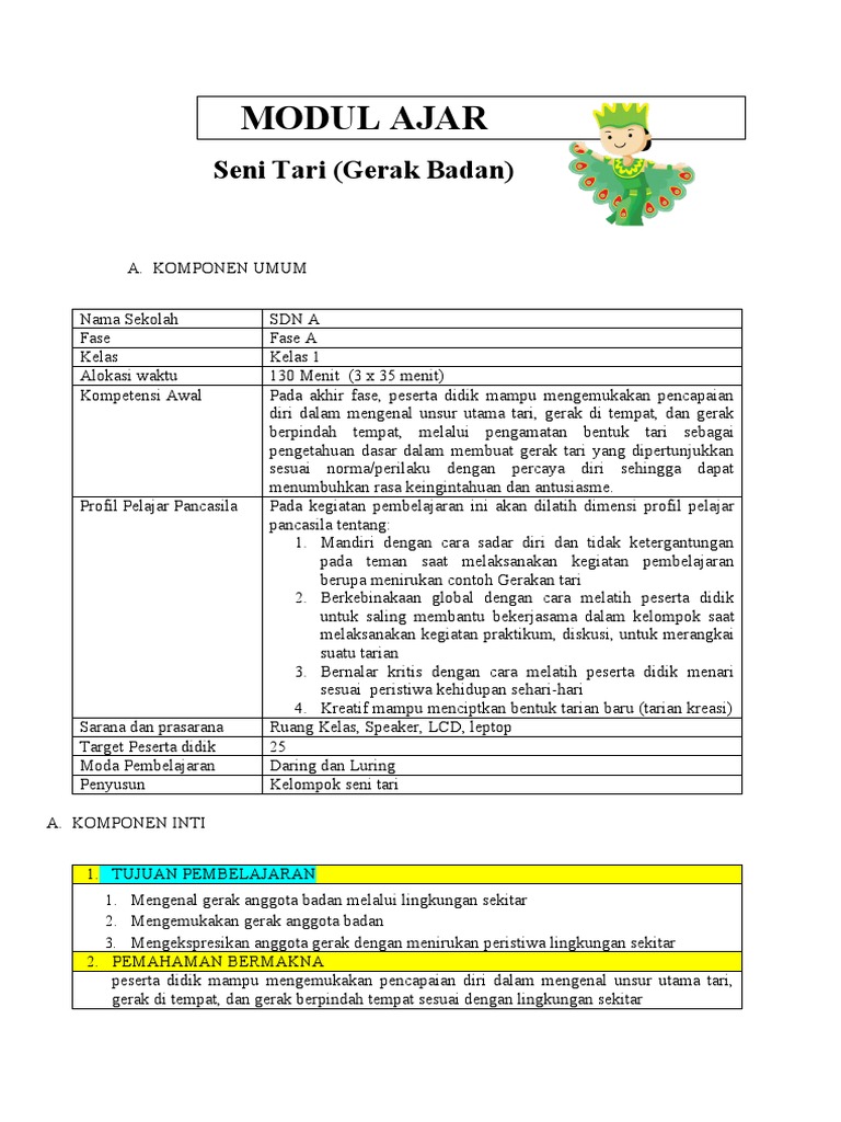 Modul Ajar - Templet | PDF | Karier & Perkembangan | Seni & Disiplin Bahasa