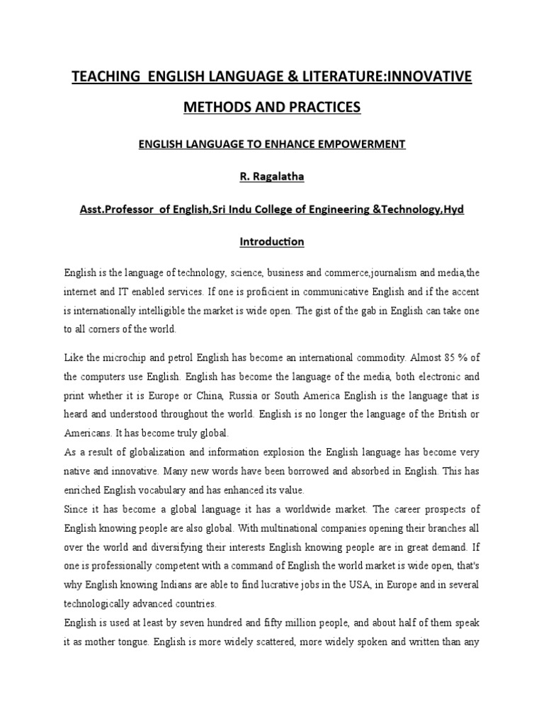 English Language To Enhance Empowerment | PDF | English Language ...