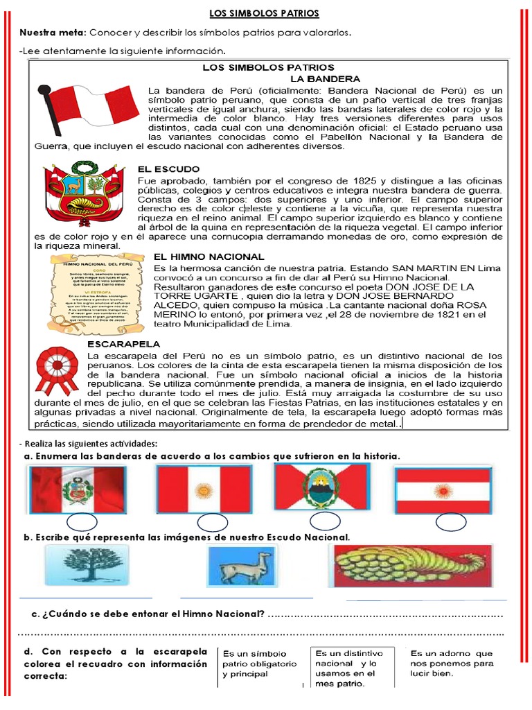 Ficha - Simbolos Patrios | PDF