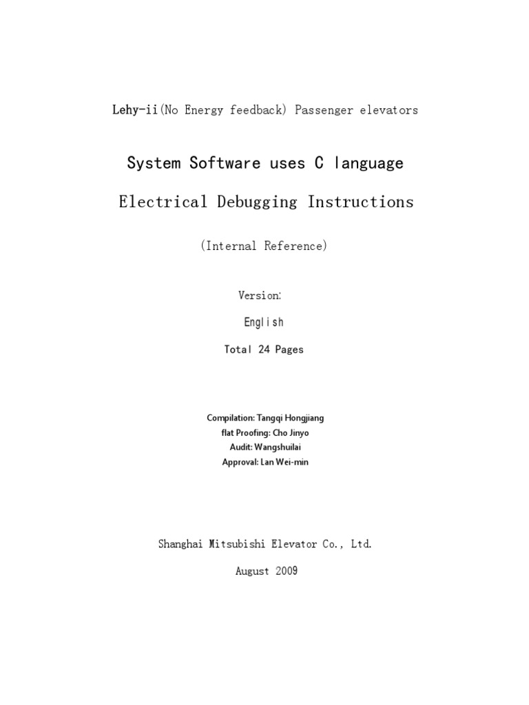 Mitsubishi Elevator Debugging Guide | PDF | Elevator | Switch