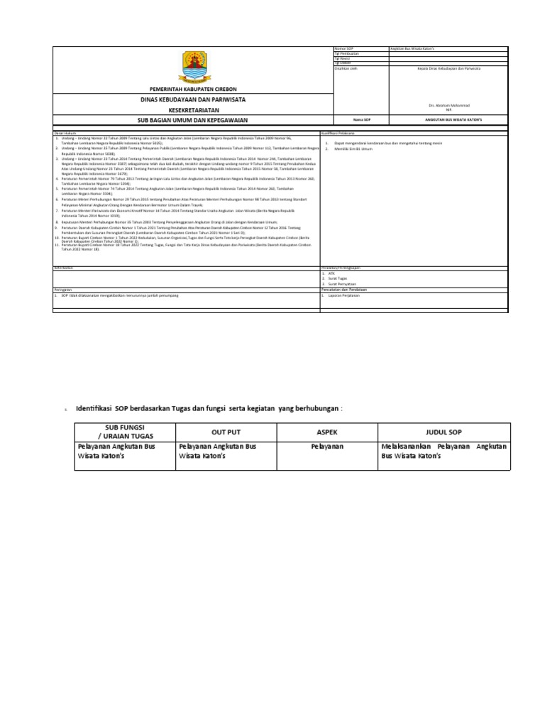 Sop - Bus - Katon's | PDF