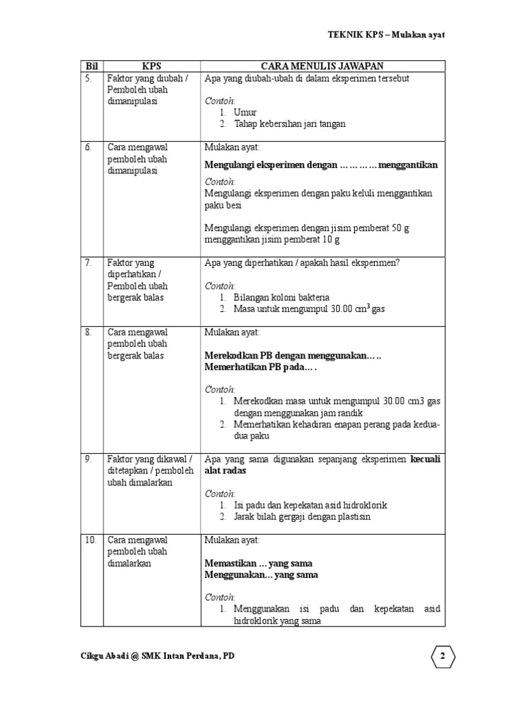 TEKNIK KPS - Mulakan Ayat | PDF