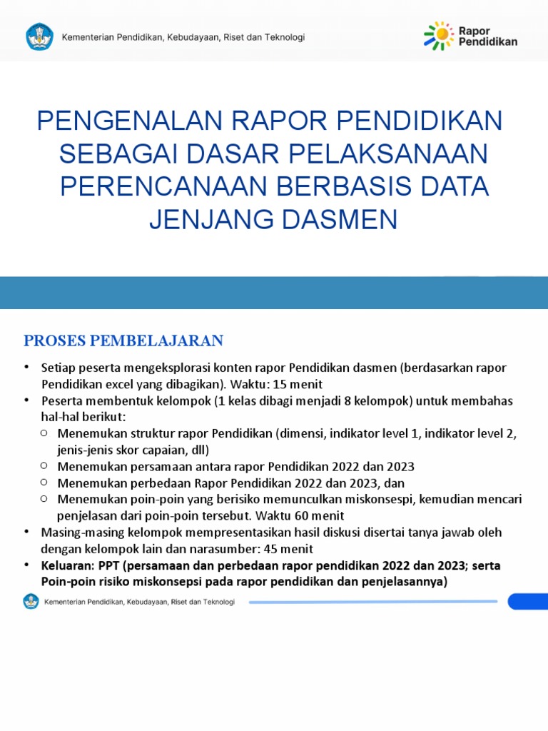 3-Pengenalan Rapor Pendidikan - Dasmen | PDF