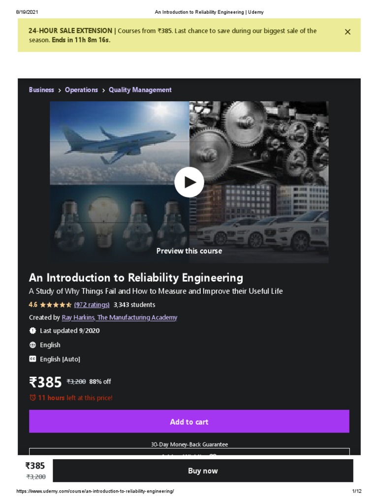 Introduction to Reliability Engineering | PDF | Reliability Engineering ...