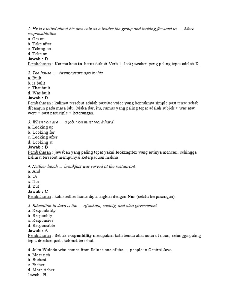 Soal Seleksi Grammar | PDF