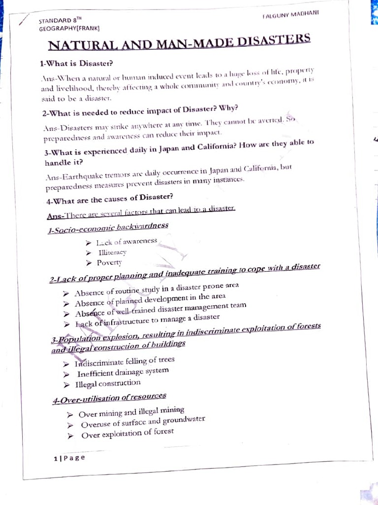 Natural - and Man Made Disasters | PDF | Emergency Management | Earthquakes