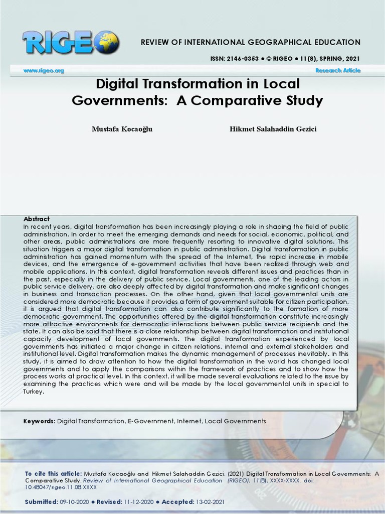 Digital Transformation in Local Governments: A Comparative Study | PDF ...