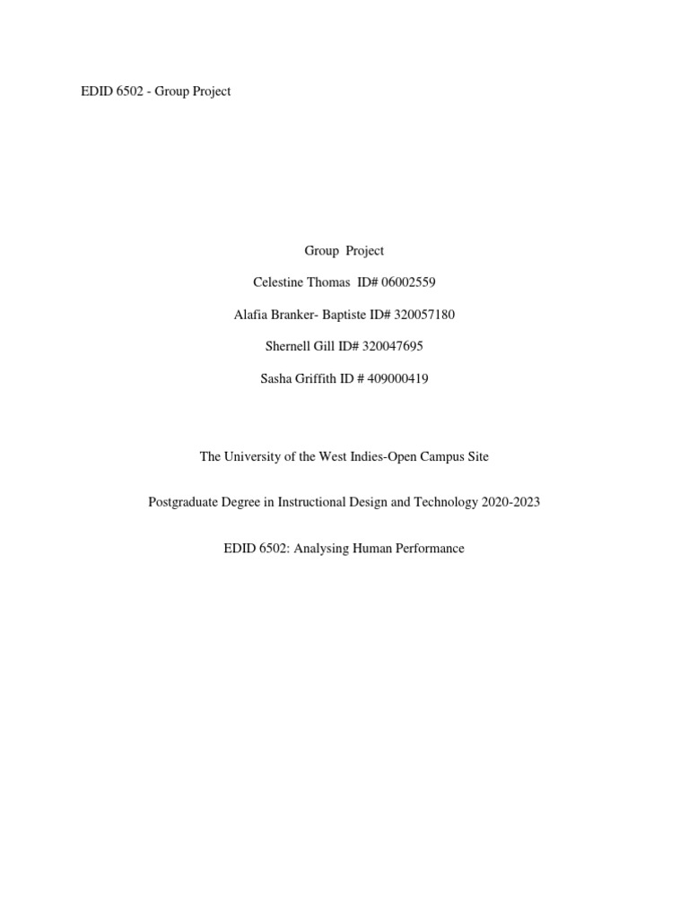 Advanced Solutions Experts - Group Project EDID 6502 | PDF | Evaluation ...