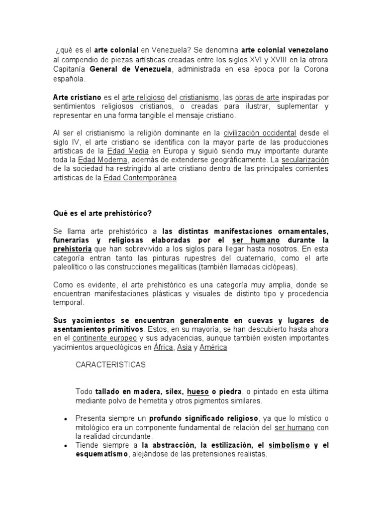 Qué Es El Arte Colonial en Venezuela | PDF | Venezuela | Imperio español