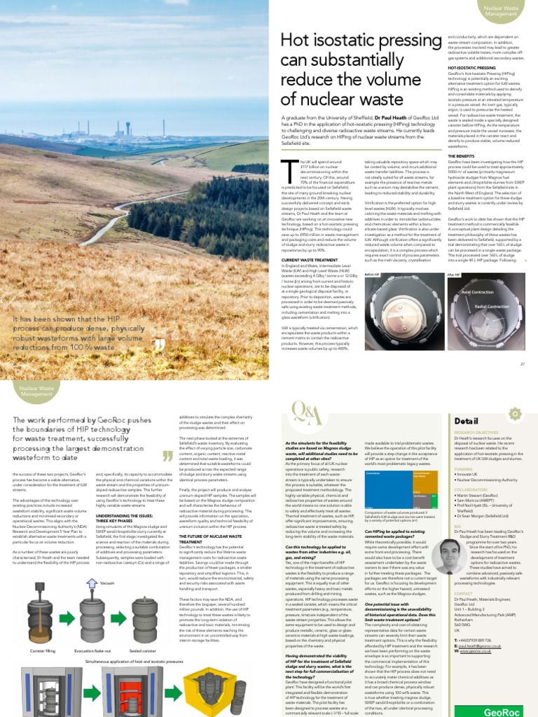 DR Paul Heath University of Sheffield Nuclear Waste Management | PDF | Radioactive Waste | Waste