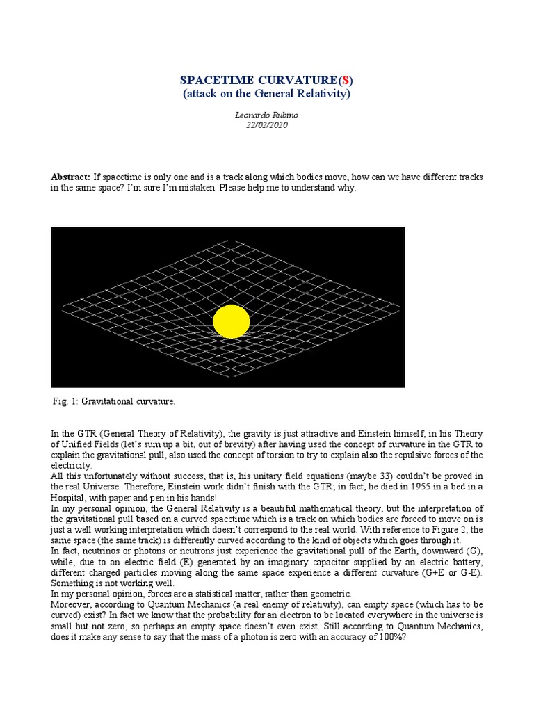Spacetime Curvature(s) Eng+Ita | PDF | Gravity | General Relativity