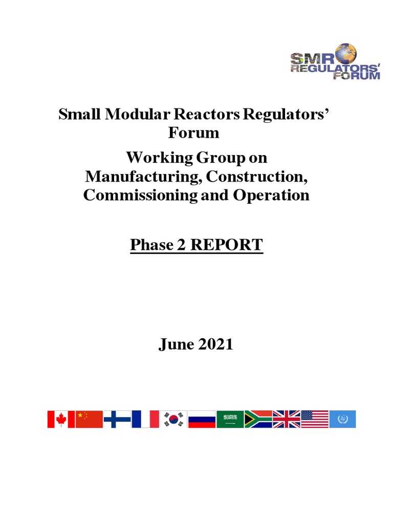 Working Group On Manufacturing Construction Commissioning and Operation ...