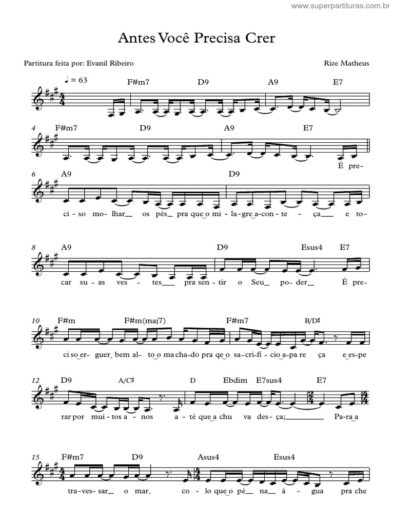(Superpartituras - Com.br) Antes Voce Precisa Crer | PDF