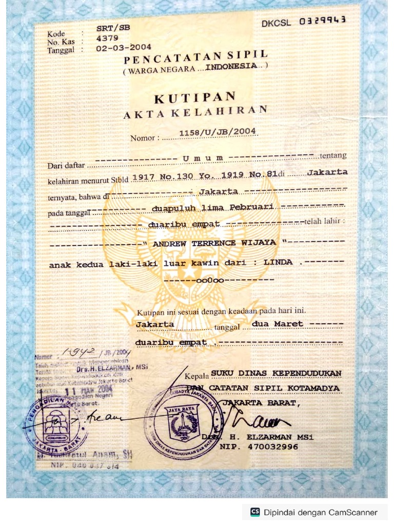 Akta Kelahiran | PDF