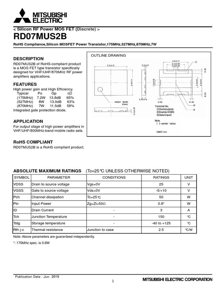 RD 07 Mus 2 B | PDF | Field Effect Transistor | Amplifier