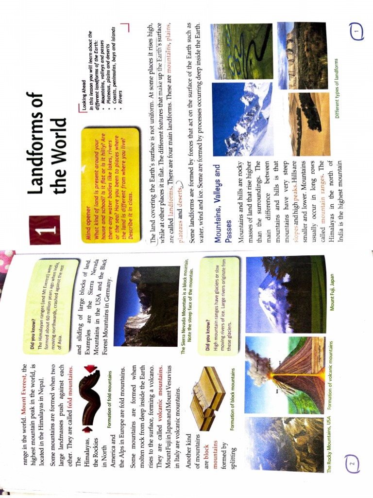Landforms of The World Ch-1 | PDF | Mountains | Plateau