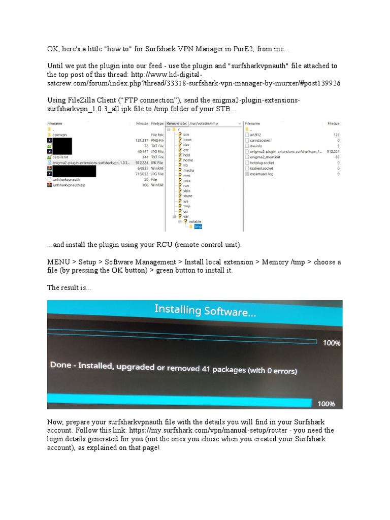 Murxer's Surfshark VPN Manager - Enigma2 Plugin in PurE2 - Tutorial by ...