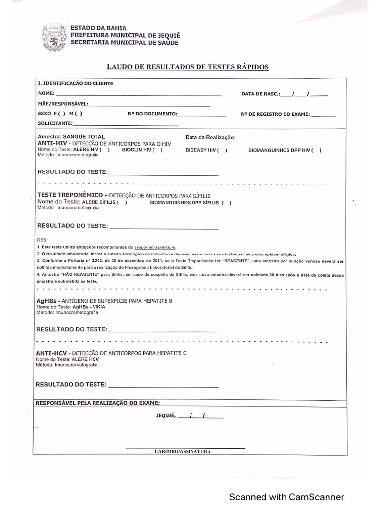 Laudo Testes Rápidos | PDF